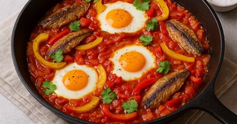 Smoked Herring Fish With Spicy Shakshuka
